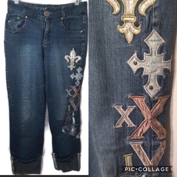 Mary Kate & Ashley | Jeans | Mary Kate Ashley Embellished Fleur De Lis ...